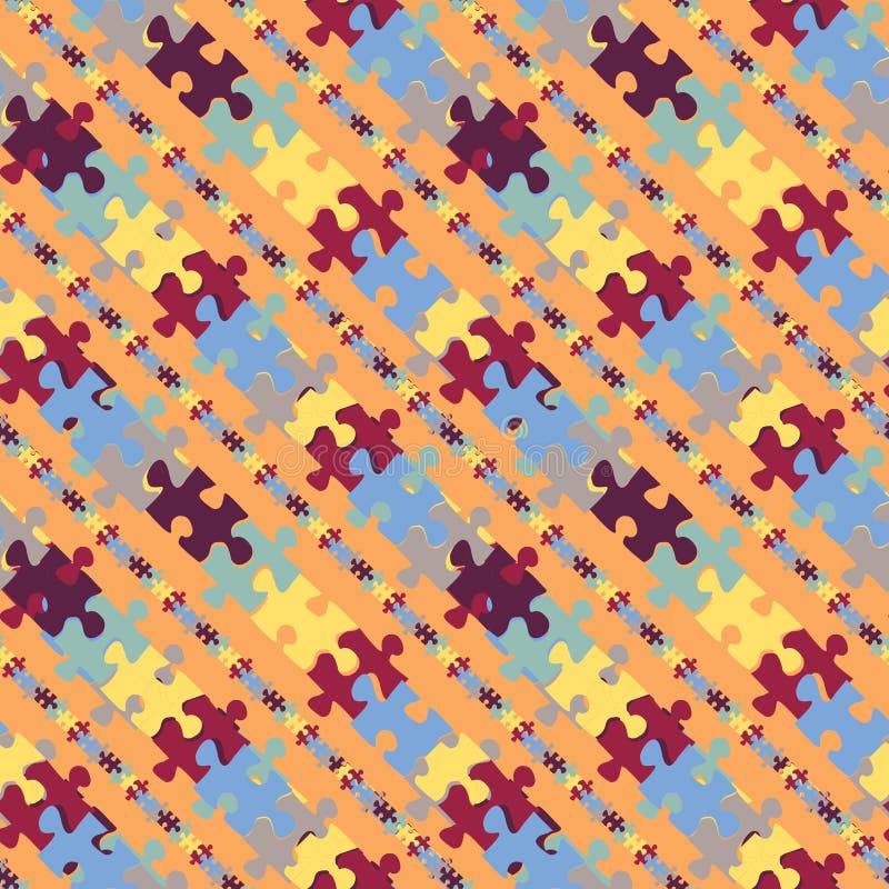 Seamless Repeating Pattern Consisting of Puzzles Stock Vector ...