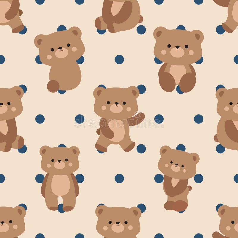 Seamless Repeating Pattern with Cute Bears Stock Illustration ...