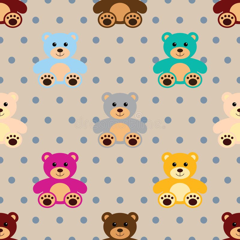 Seamless Repeating Pattern with Cute Bears Stock Illustration ...
