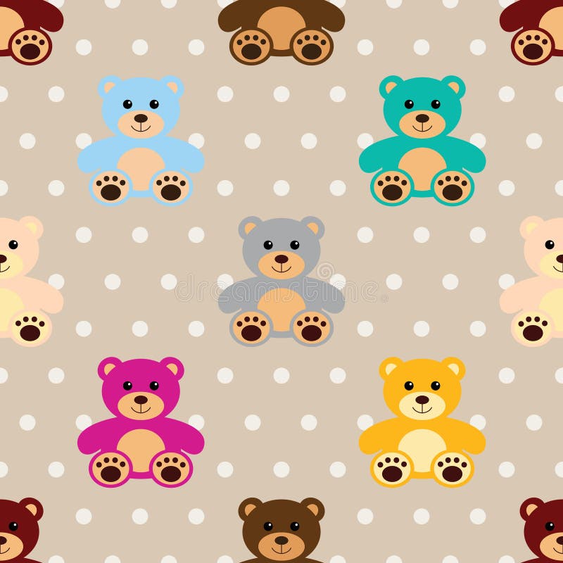 Seamless Repeating Pattern with Cute Bears Stock Illustration ...