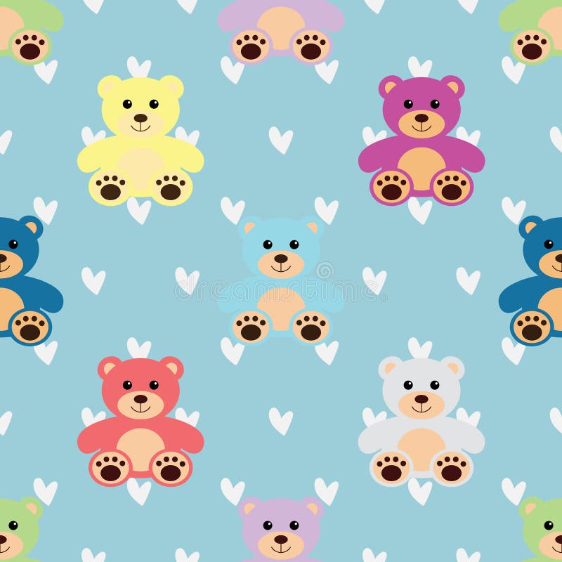 Seamless Repeating Pattern with Cute Bears Stock Illustration ...