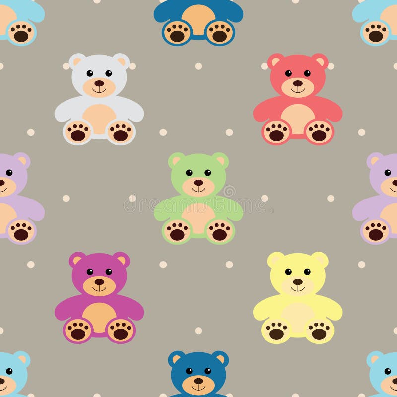Seamless Repeating Pattern with Cute Bears Stock Illustration ...