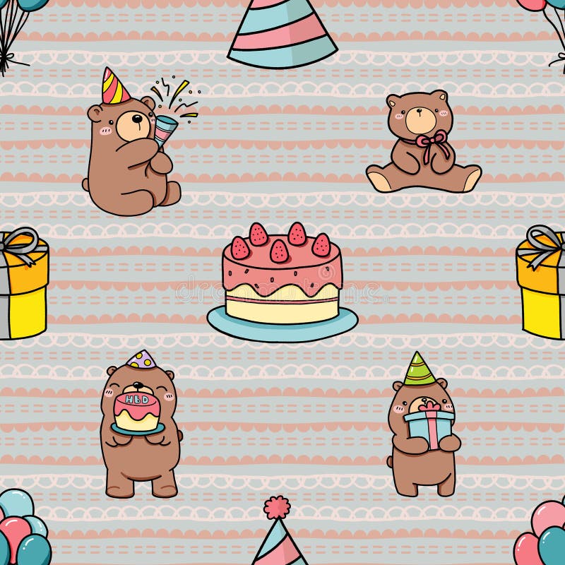 Seamless Repeating Pattern with Cute Bears Stock Illustration ...