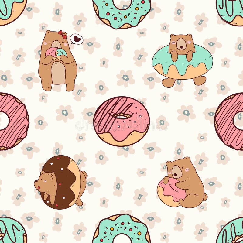 Seamless Repeating Pattern with Cute Bears Stock Illustration ...