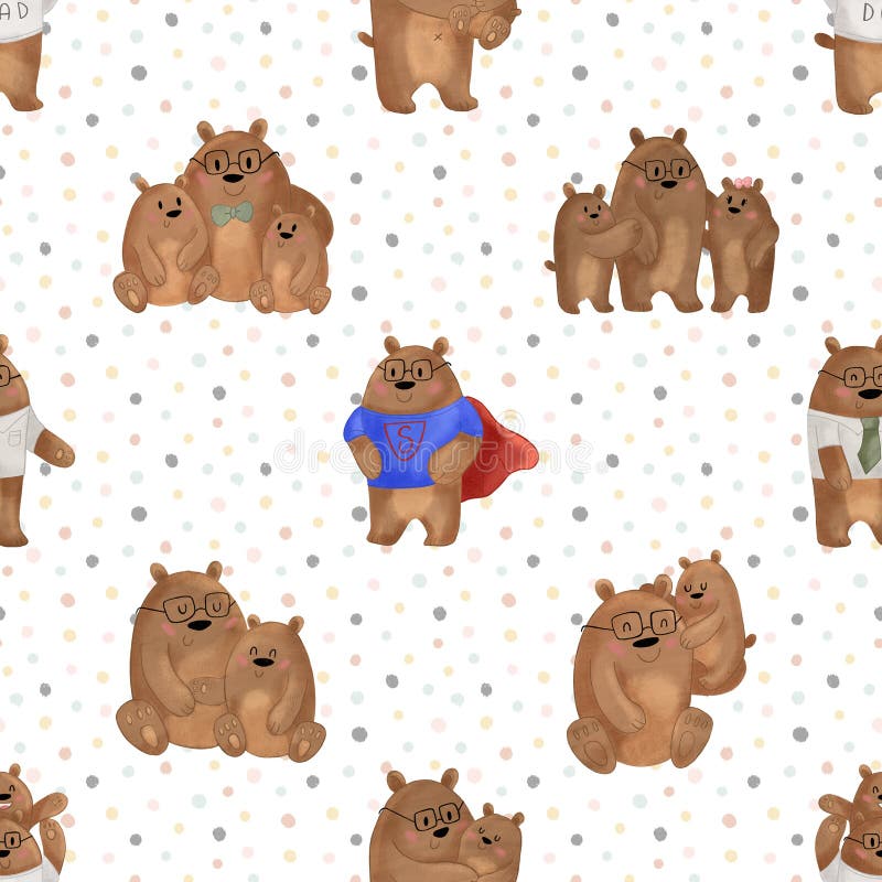 Seamless Repeating Pattern with Cute Bears Stock Illustration ...