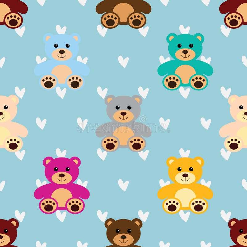 Seamless Repeating Pattern with Cute Bears Stock Illustration ...