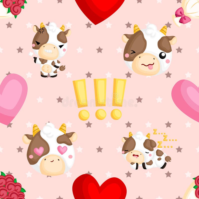 Seamless Repeating Pattern with Cute Cows Stock Illustration ...