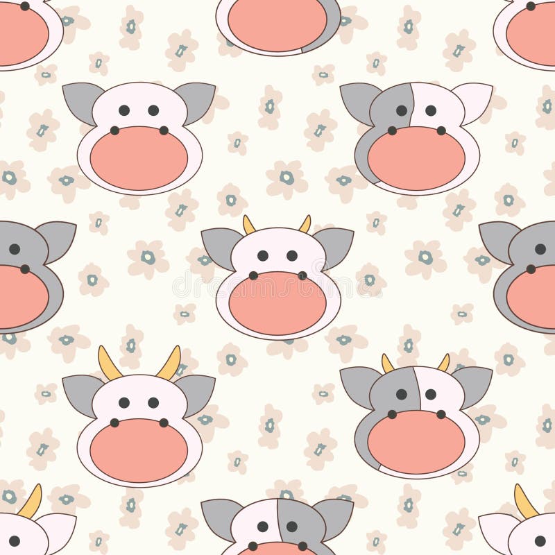 Seamless Repeating Pattern with Cute Cows Stock Illustration ...