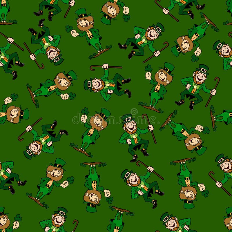 Seamless Repeating Pattern with Dancing by Saint Patrick. Stock Vector ...