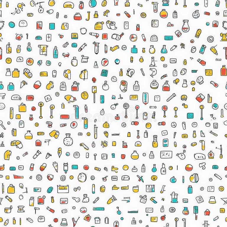 A Seamless Repeating Pattern Featuring Cute, Simple, Flat-shaded Vector ...