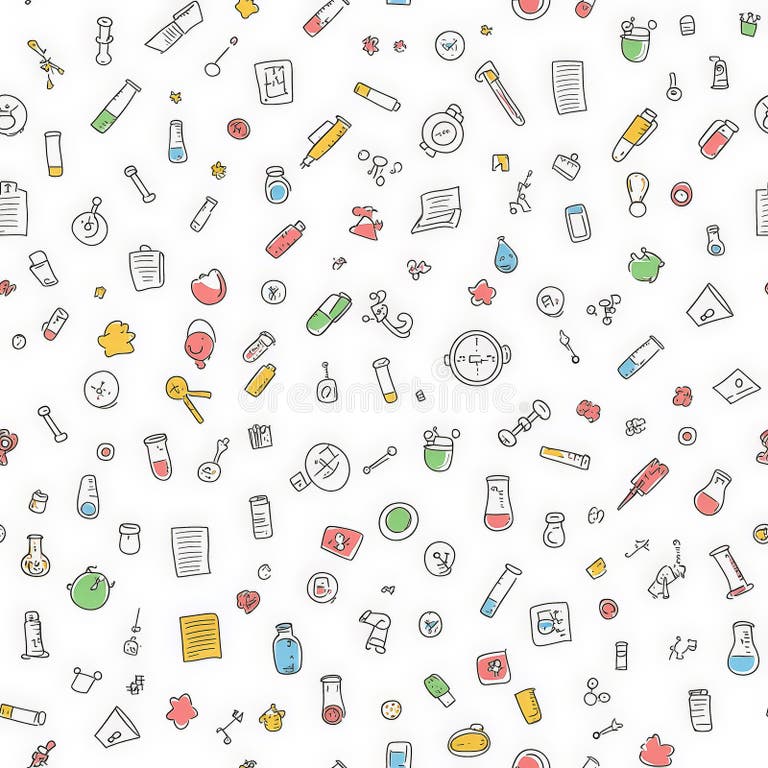 A Seamless Repeating Pattern Featuring Cute, Simple, Flat-shaded Vector ...