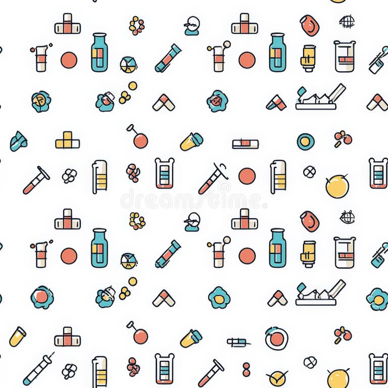 A Seamless Repeating Pattern Featuring Cute, Simple, Flat-shaded Vector ...
