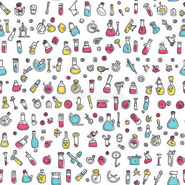 A Seamless Repeating Pattern Featuring Cute, Simple, Flat-shaded Vector ...