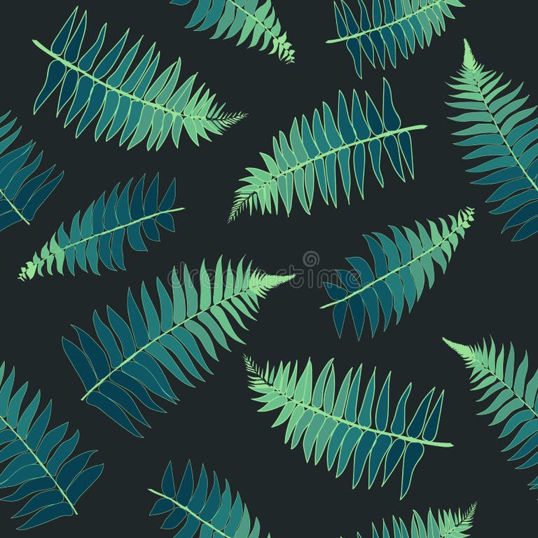 Seamless Repeating Pattern of Fern Leaves Stock Illustration ...