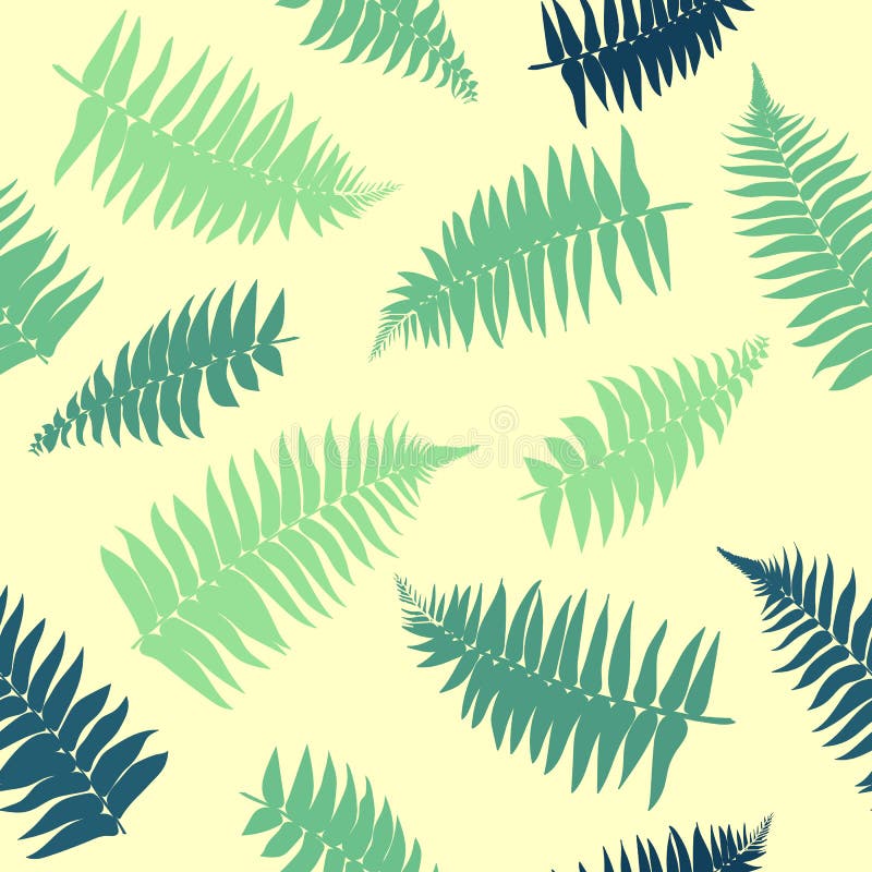 Seamless Repeating Pattern of Fern Leaves Stock Illustration ...