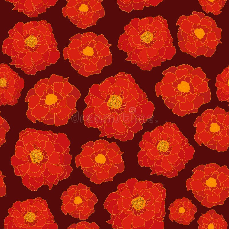 Seamless Repeating Pattern of Flowers Stock Illustration - Illustration ...