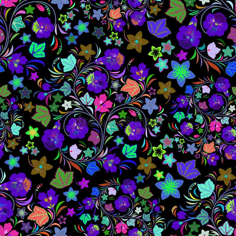 Seamless Repeating Pattern of Flowers Stock Vector - Illustration of ...