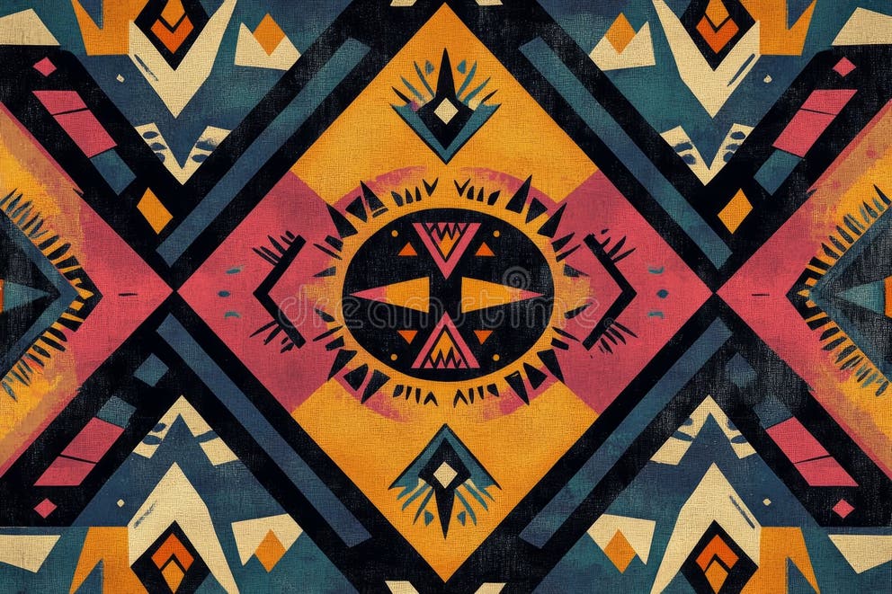 Seamless, Repeating Pattern with Geometric Shapes in Vibrant Colors ...