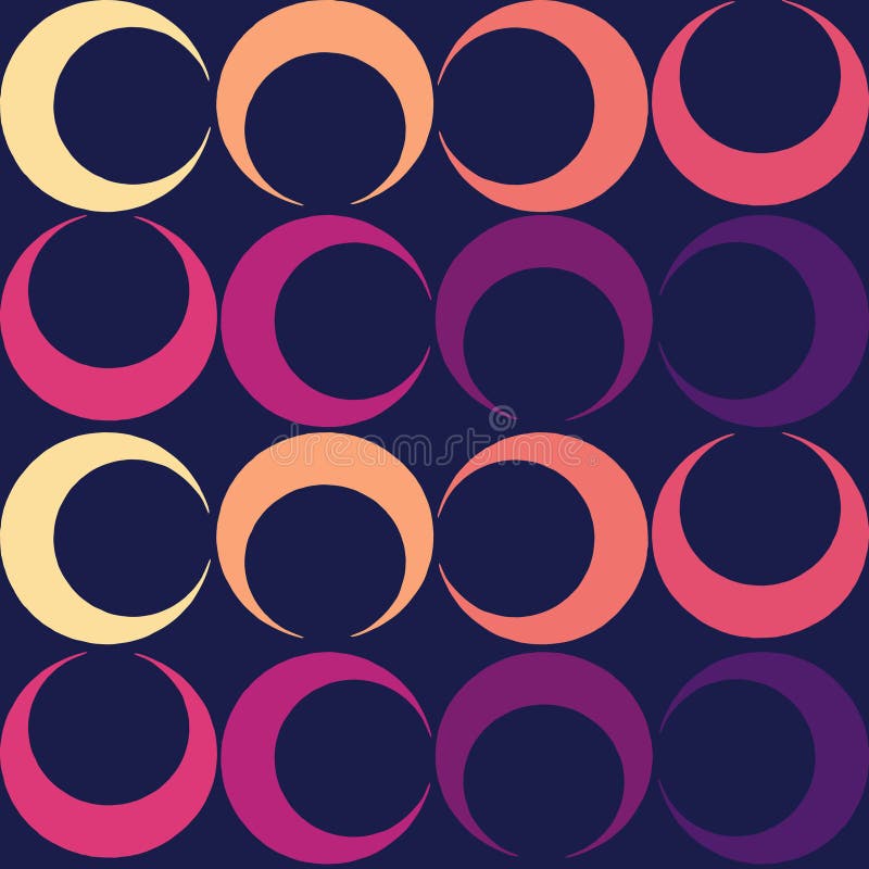 Seamless Repeating Pattern of Half Moons Stock Illustration ...