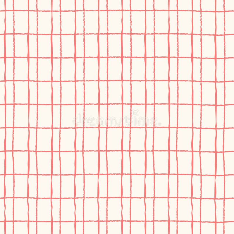 Seamless Repeating Pattern with Hand Drawn Red Curved Uneven Gridline ...