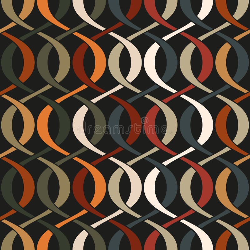 Seamless Repeating Pattern with Interlaced Wavy Lines on a Black ... Seamless Repeating Pattern with Interlaced Wavy Lines on a Black ...