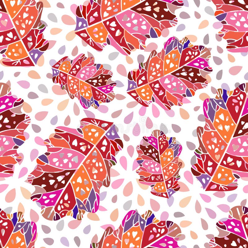 Seamless Repeating Pattern of Leaves Stock Vector - Illustration of ...