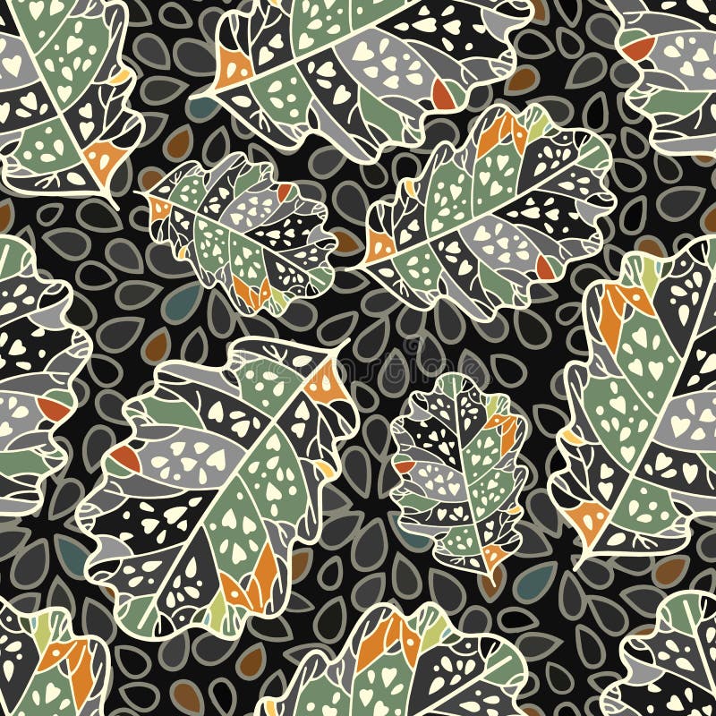Seamless Repeating Pattern of Leaves Stock Vector - Illustration of ...
