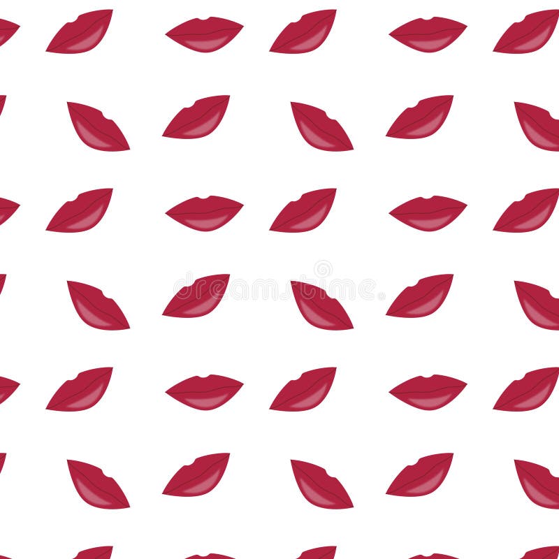 Seamless Repeating Pattern of Lips on a White Background Stock ...
