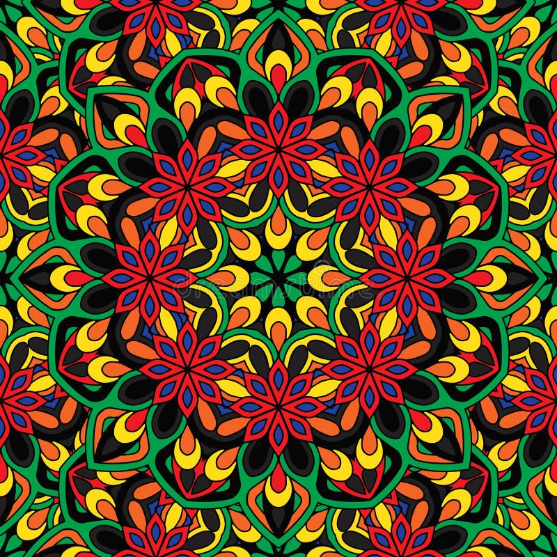 Seamless Repeating Pattern from the Mandala Stock Vector - Illustration ...