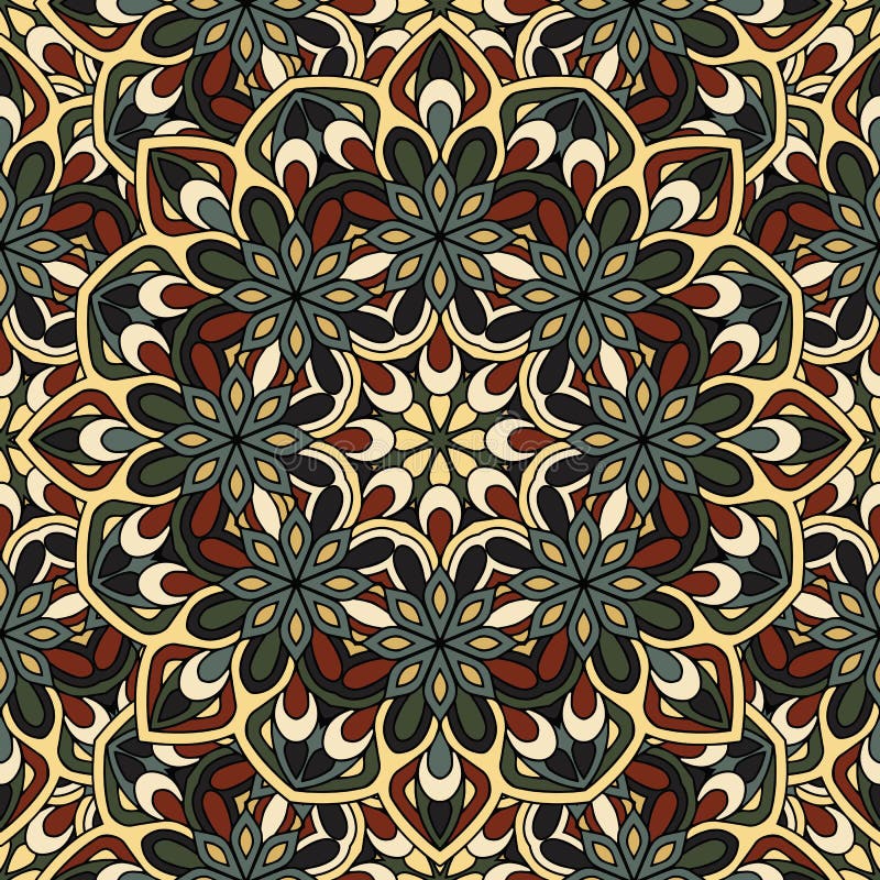 Seamless Repeating Pattern from the Mandala Stock Vector - Illustration ...