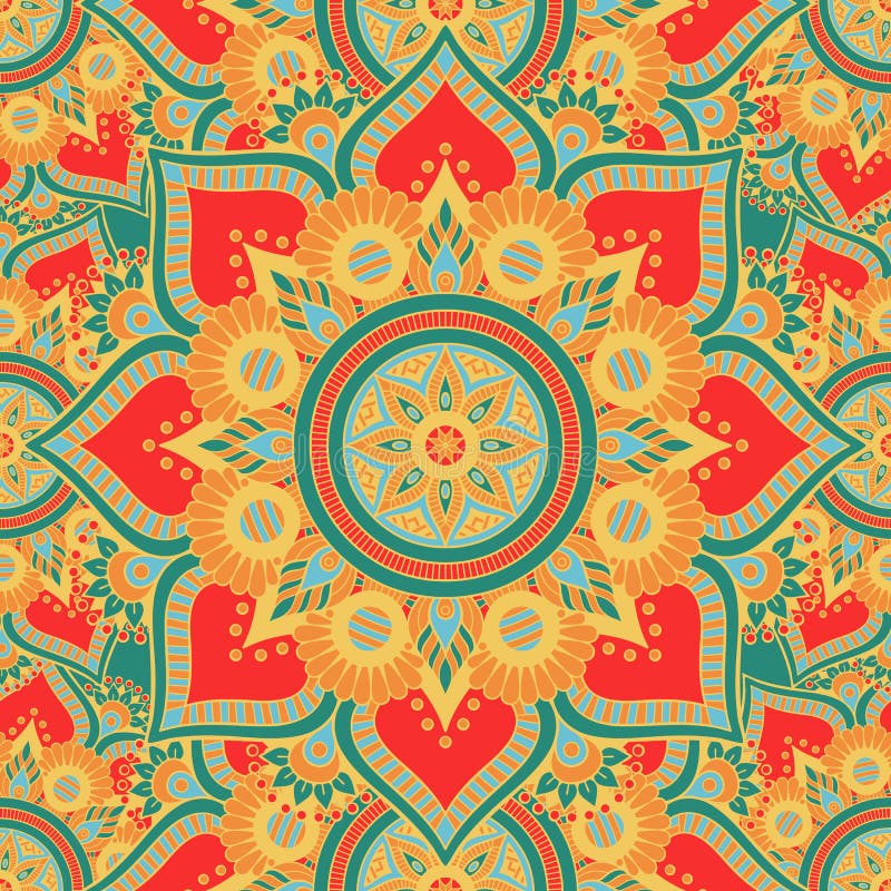Seamless Repeating Pattern from the Mandala Stock Vector - Illustration ...