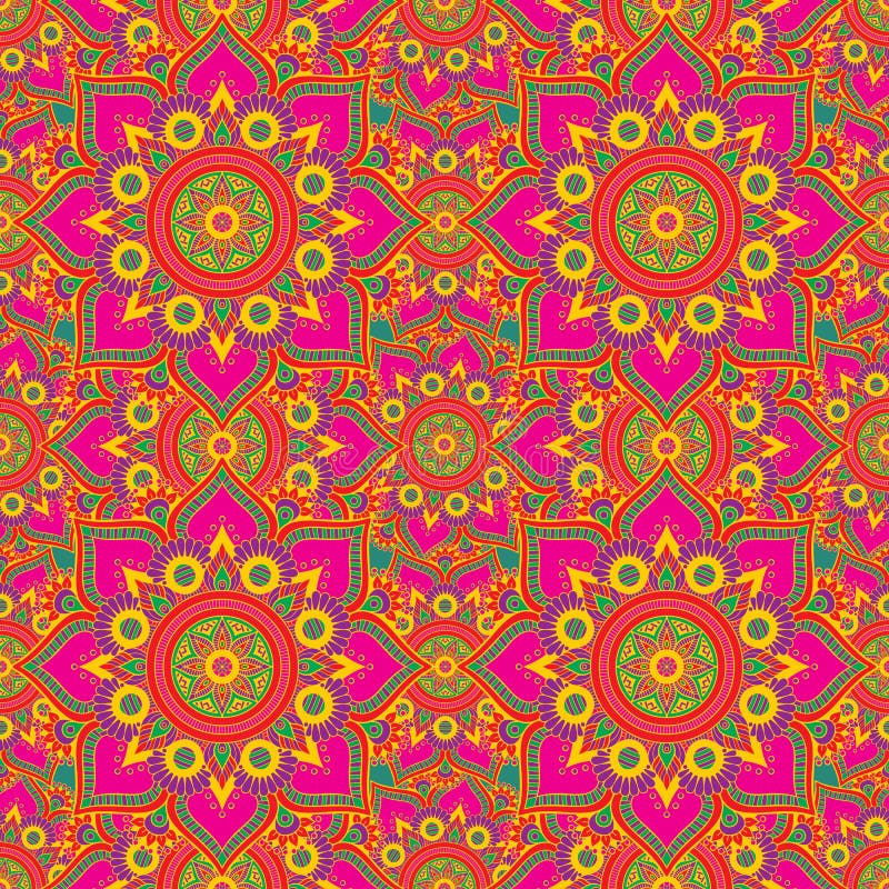 Seamless Repeating Pattern from the Mandala Stock Vector - Illustration ...