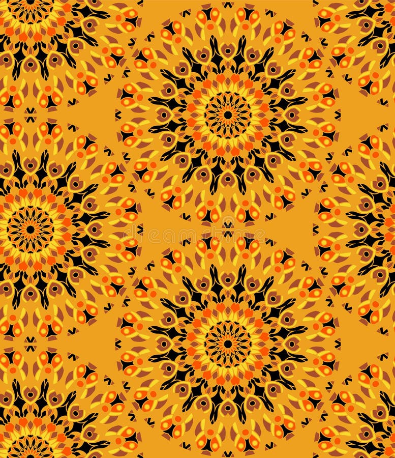 Seamless Repeating Pattern of Mandalas Stock Vector - Illustration of ...