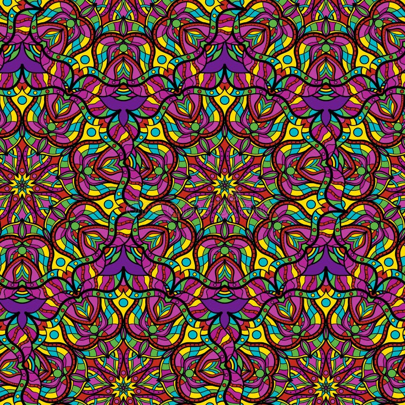 Seamless Repeating Pattern of Mandalas Stock Vector - Illustration of oriental, ornament: 114586513