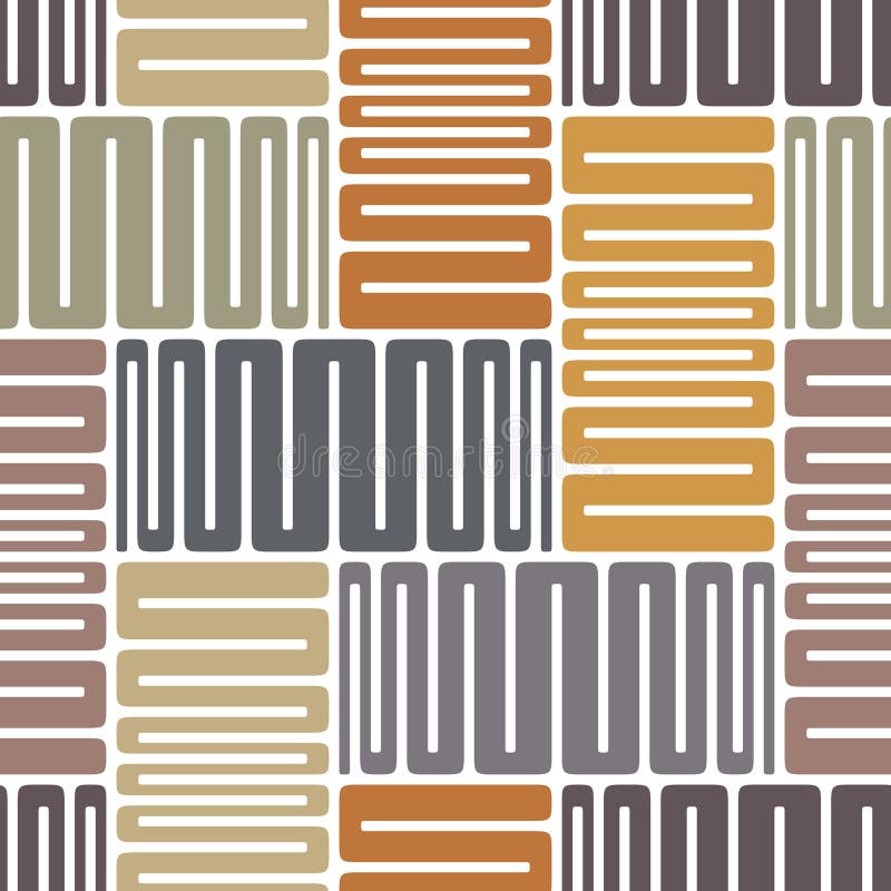 Abstract Geometric Pattern with Multicolored Serpentine Lines on a ...