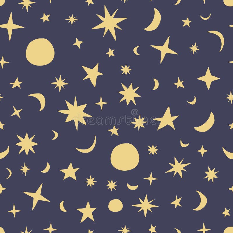 Seamless Repeating Pattern of Night Sky Stock Illustration ...