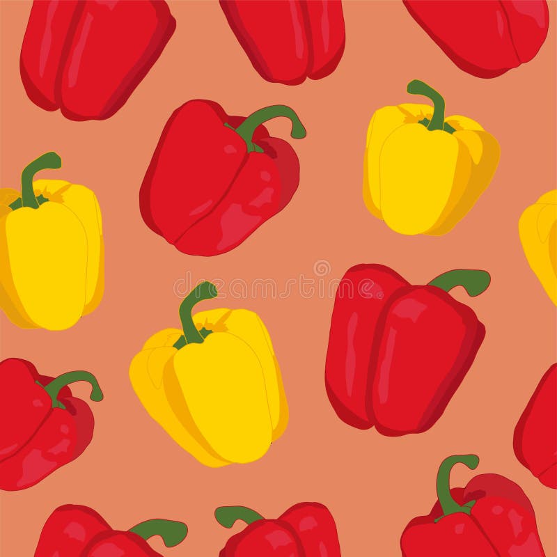 Seamless Repeating Pattern of Peppers Stock Illustration - Illustration ...