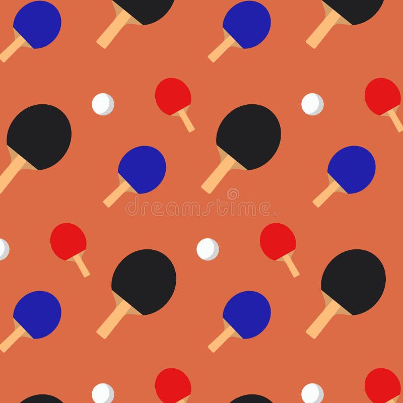 Seamless Repeating Pattern of Ping Pong Rackets and Ball. Stock ...