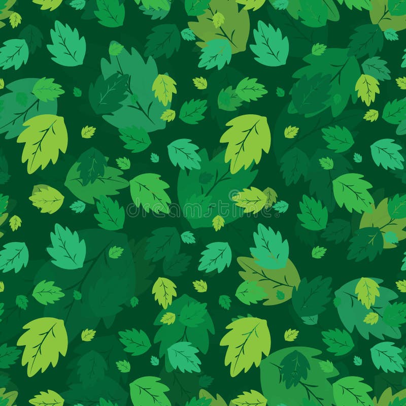 Seamless Repeating Pattern of Plant Leaves Stock Vector - Illustration ...