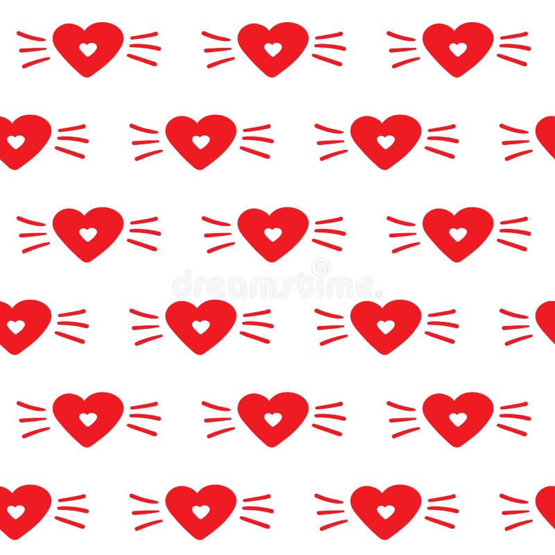 Seamless Red Hearts Pattern Stock Vector - Illustration of romantic ...
