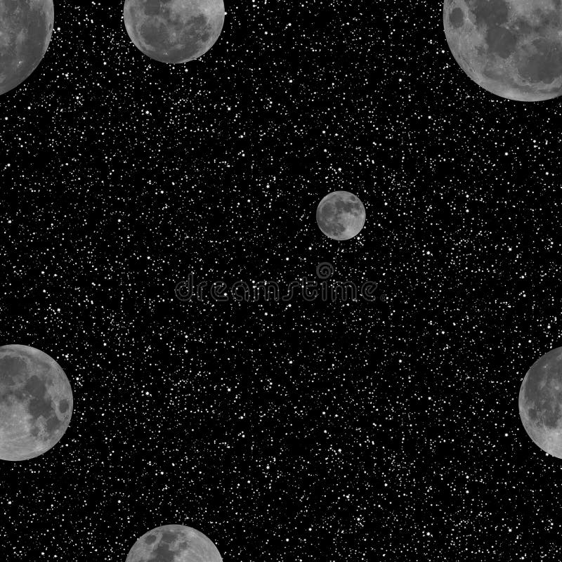 Seamless Repeating Pattern of the Starry Sky and the Moon Stock ...