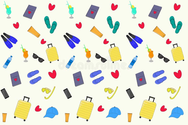 Seamless Repeating Pattern on the Theme of Summer Holidays. Vector ...