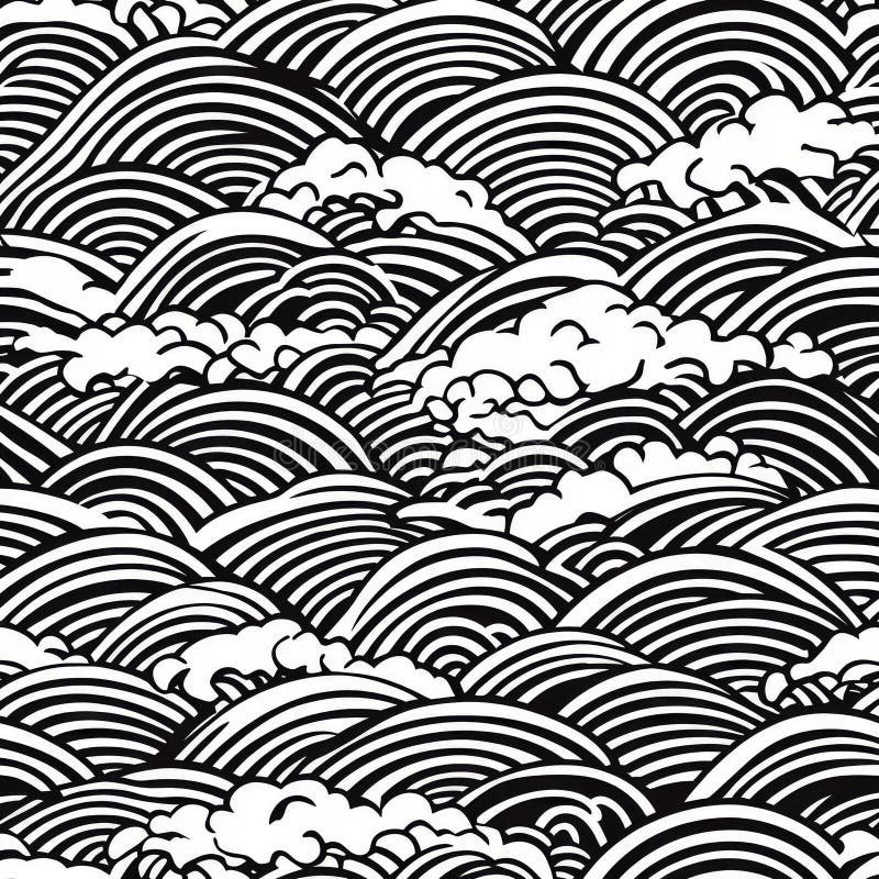A Seamless Repeating Pattern Tile Featuring a Modern Black and White ...