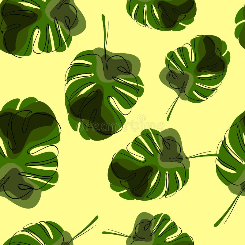 Seamless Repeating Pattern of Tropical Leaves Stock Vector ...