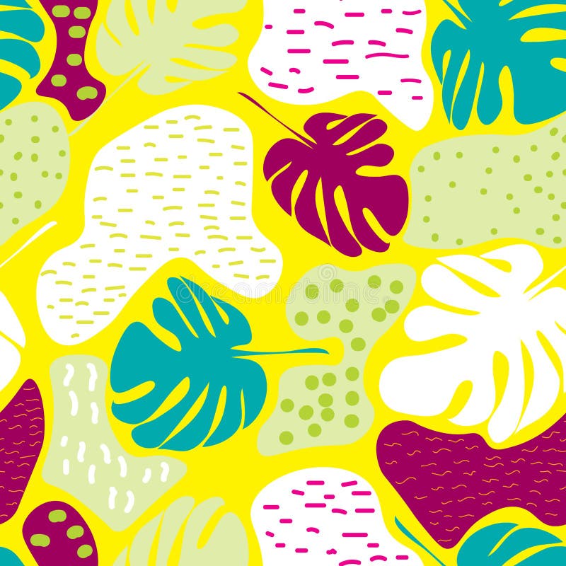 Seamless Repeating Pattern of Tropical Leaves Stock Vector ...