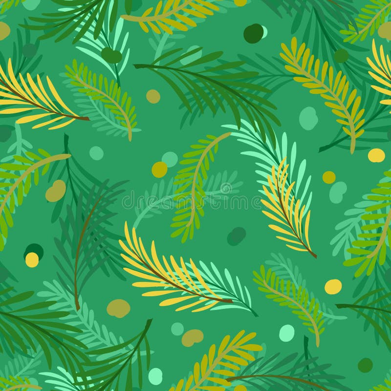 Seamless Repeating Pattern of a Variety of Branches with Leaves Stock ...