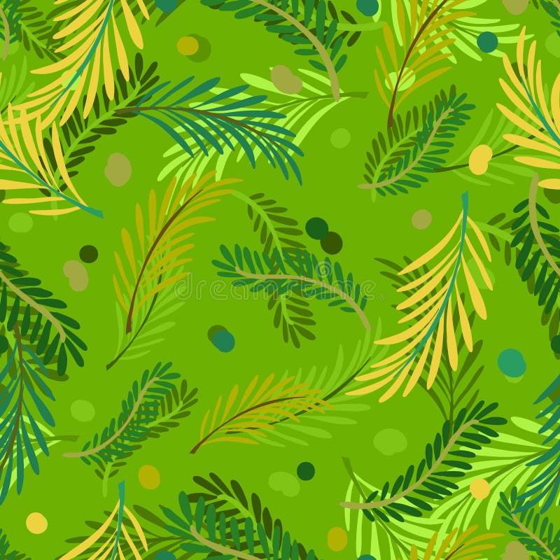Seamless Repeating Pattern of a Variety of Branches with Leaves Stock ...