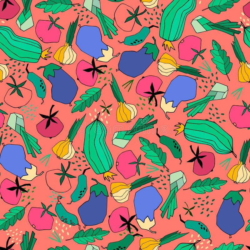 Repeating Veggie Background Stock Illustrations – 218 Repeating Veggie ...