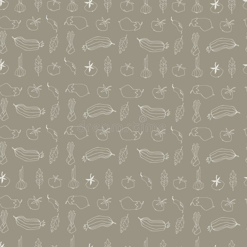 Seamless Repeating Pattern with Vegetables in Rows. Geometric Outlined ...
