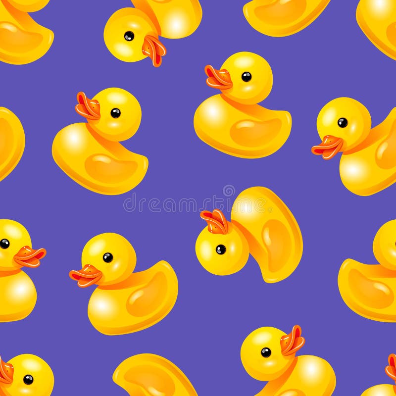 Seamless, Repeating Pattern with Yellow, Rubber Duckies Stock Vector ...